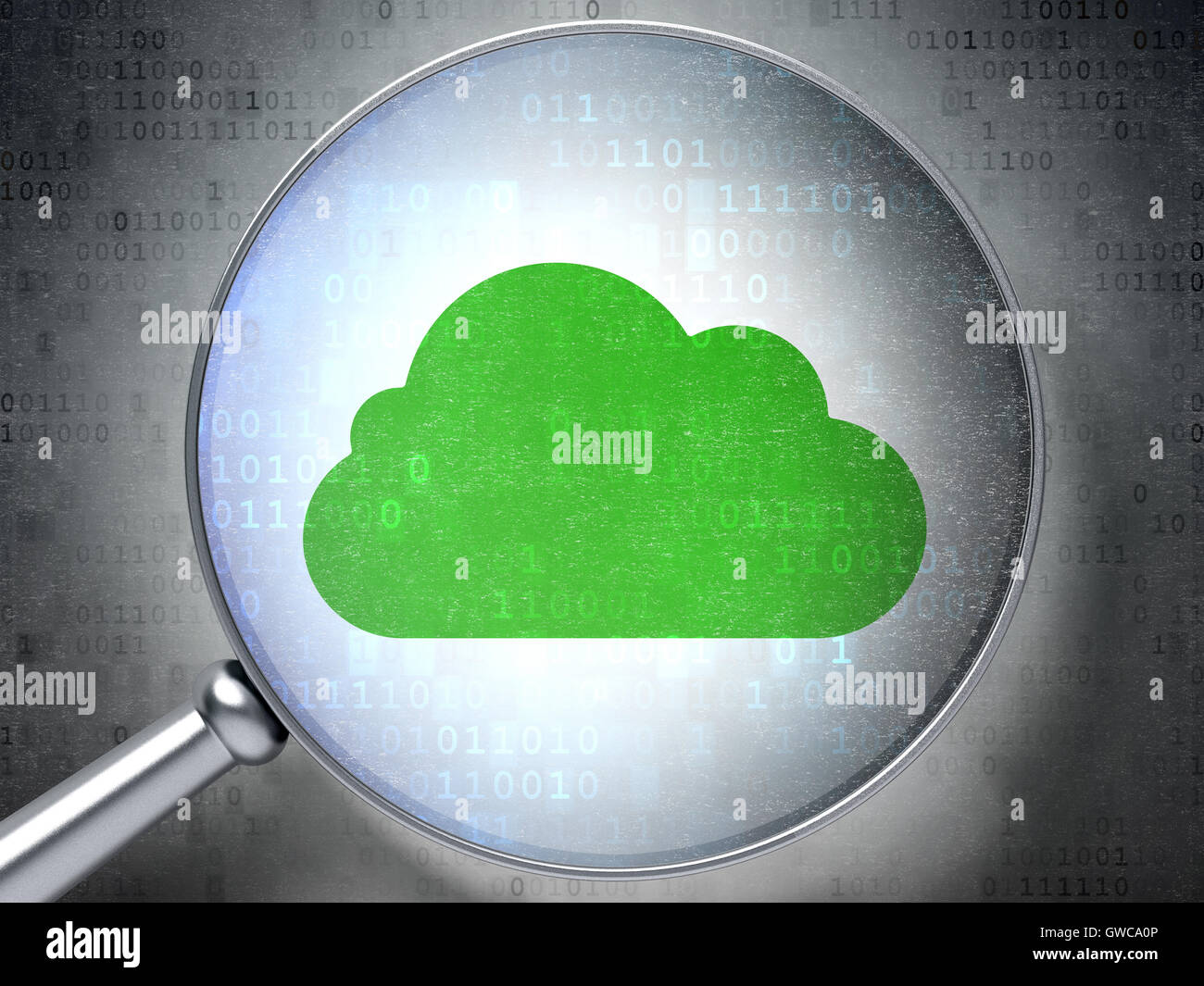 Cloud computing concept: Cloud with optical glass Stock Photo - Alamy
