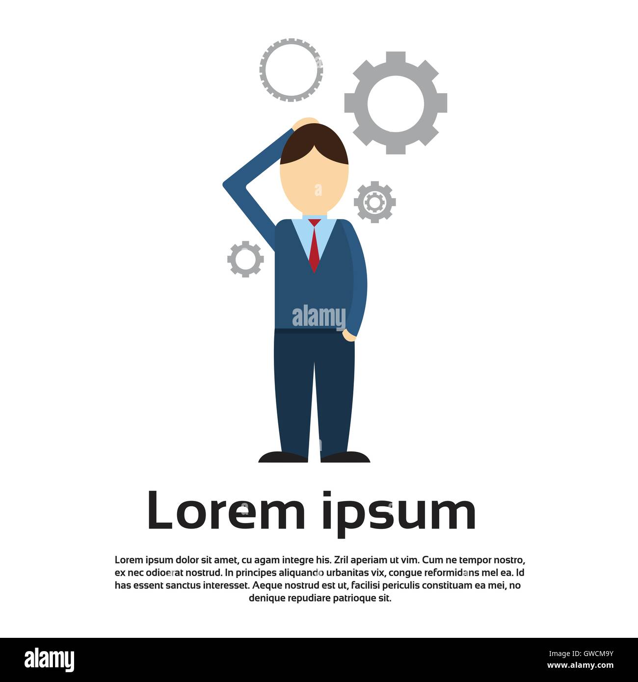 Man pondering back Stock Vector Images - Alamy