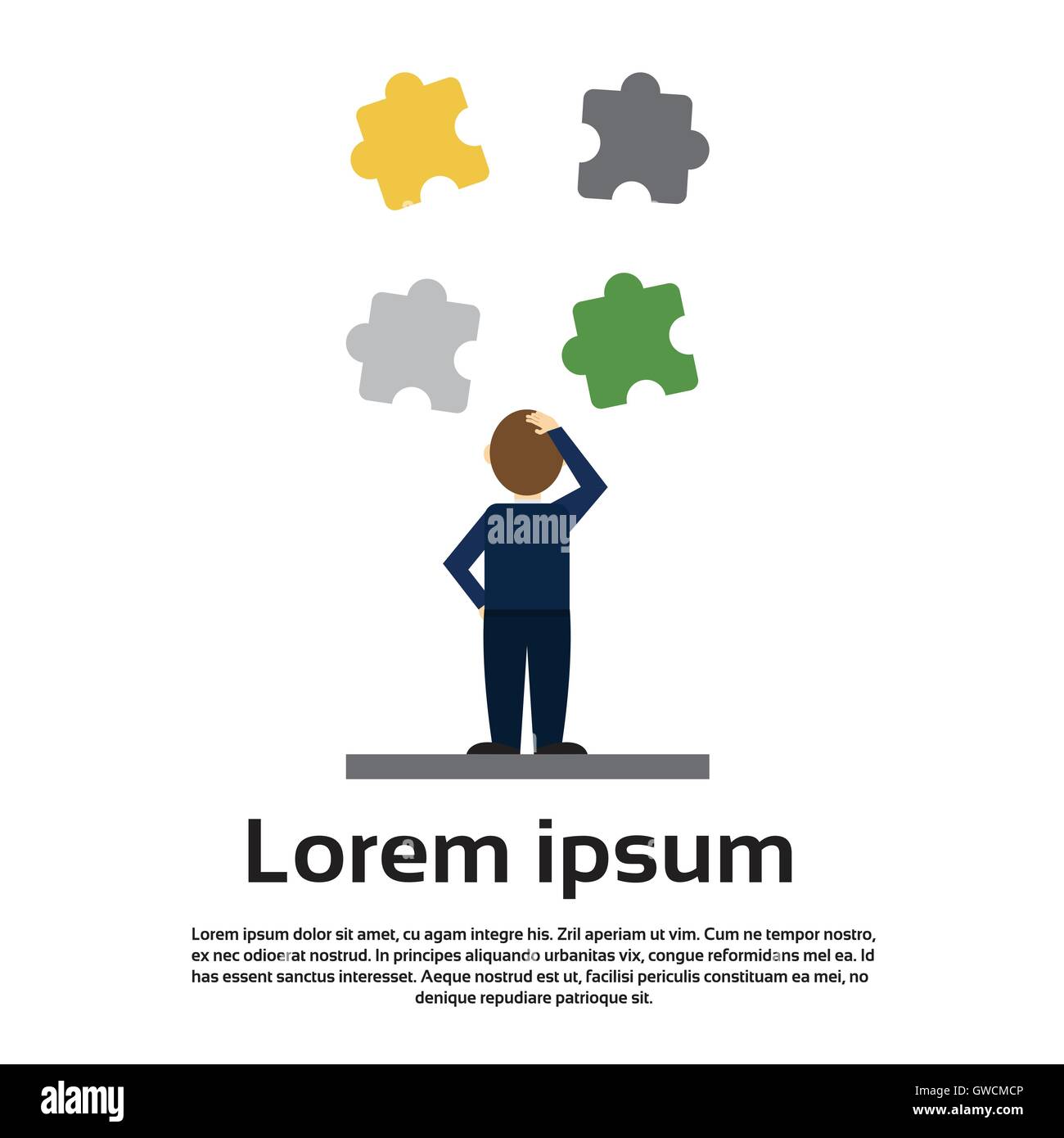 Business Man Solve Puzzle Solution Concept Stock Vector Image & Art - Alamy