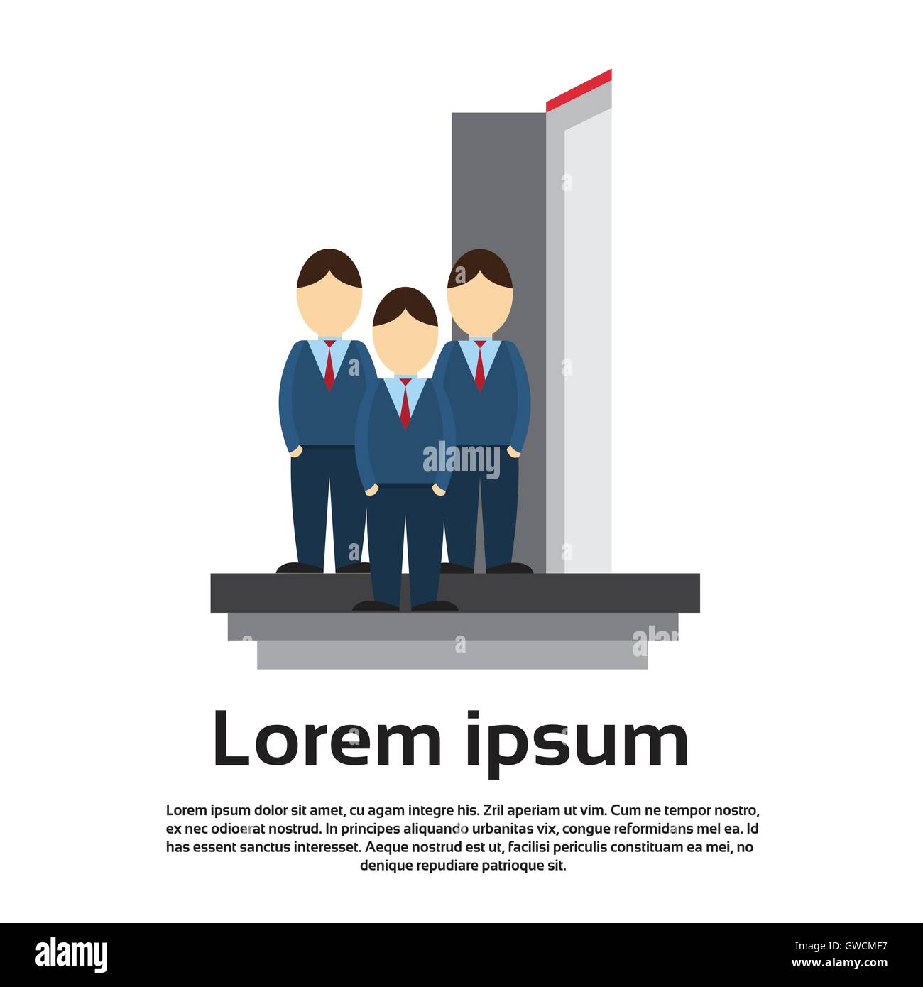 Business Man Group Team Enter Open Door Concept Stock Vector Image ...