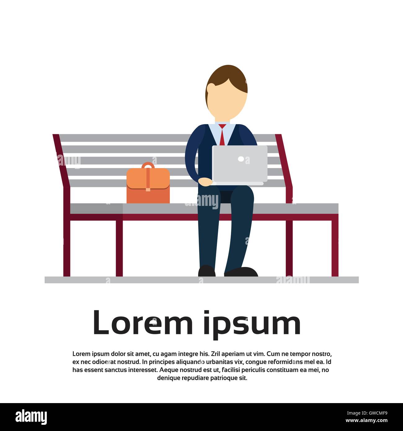 Professional using computer outdoor Stock Vector Images - Alamy