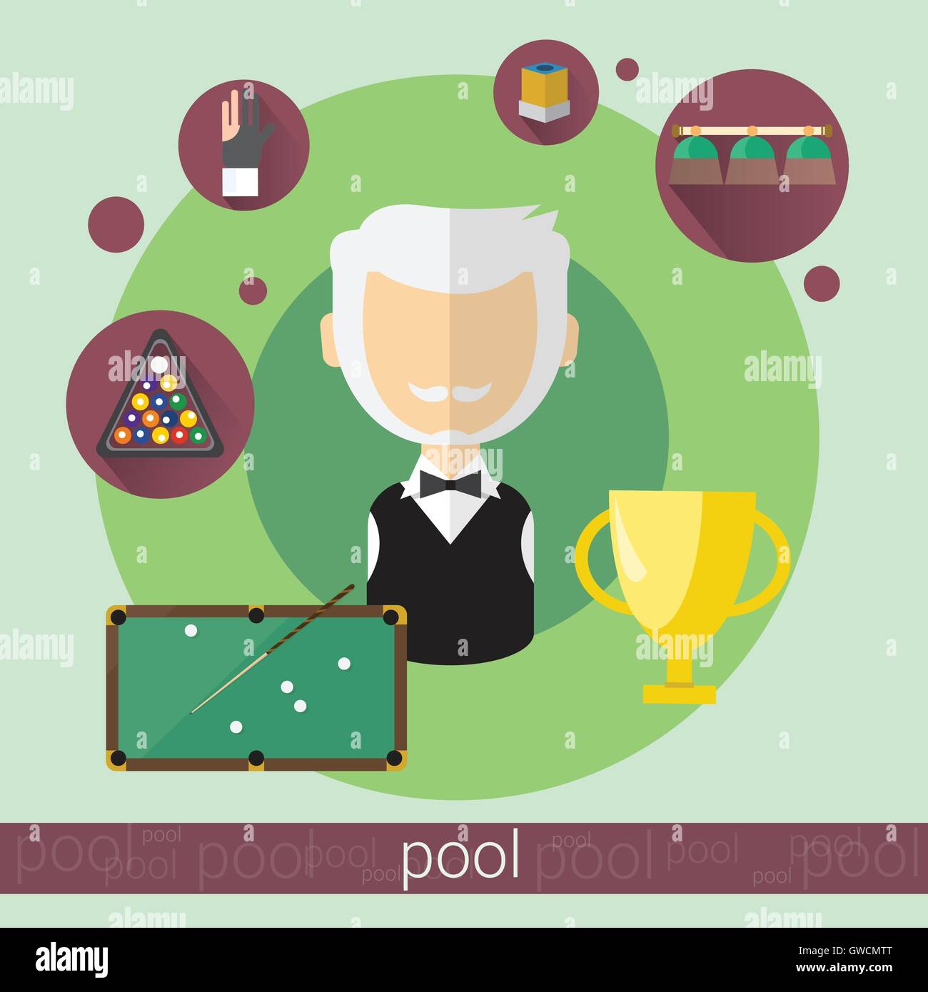 Old man snooker Stock Vector Images - Alamy