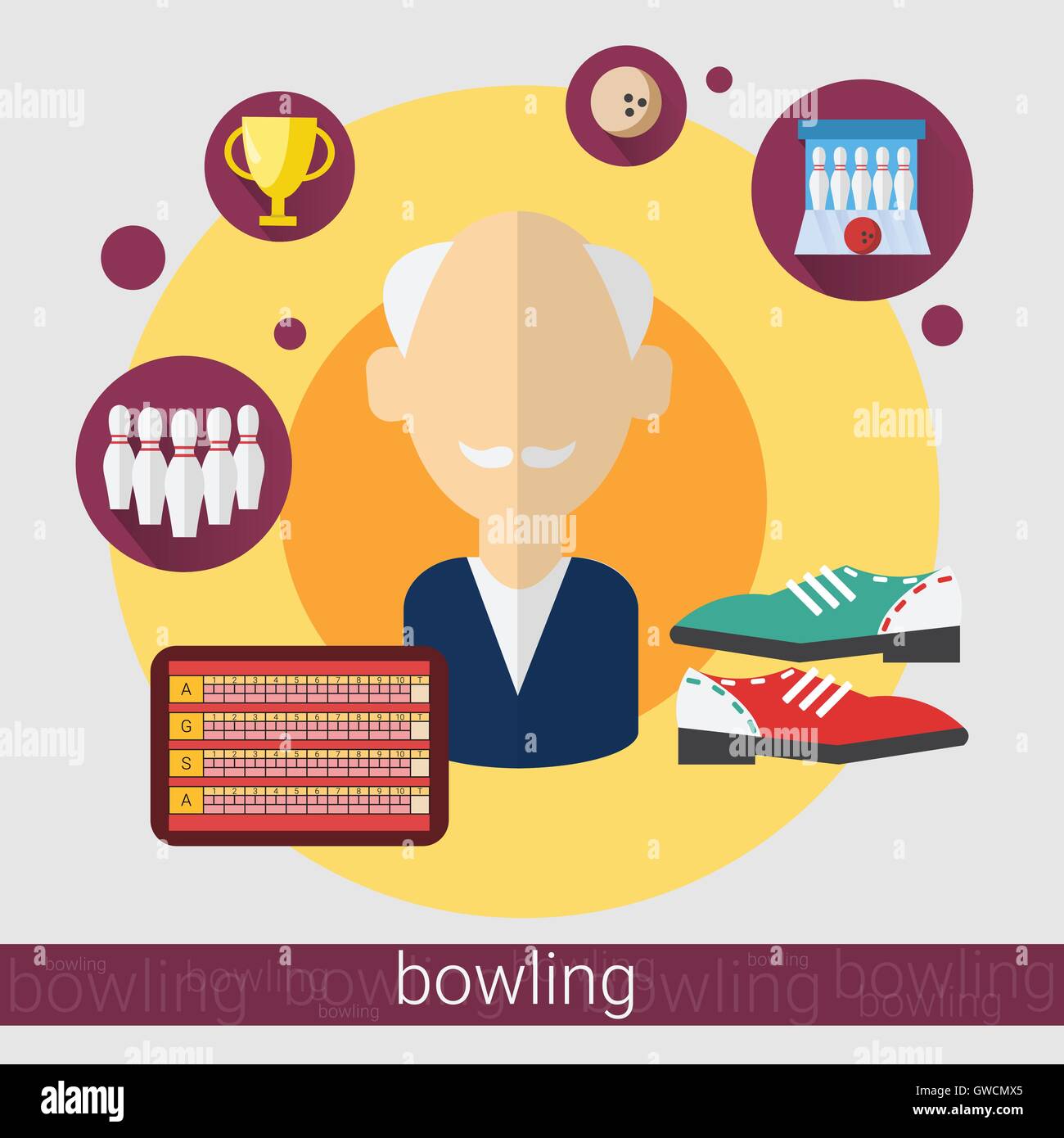 Old bowling Stock Vector Images - Alamy