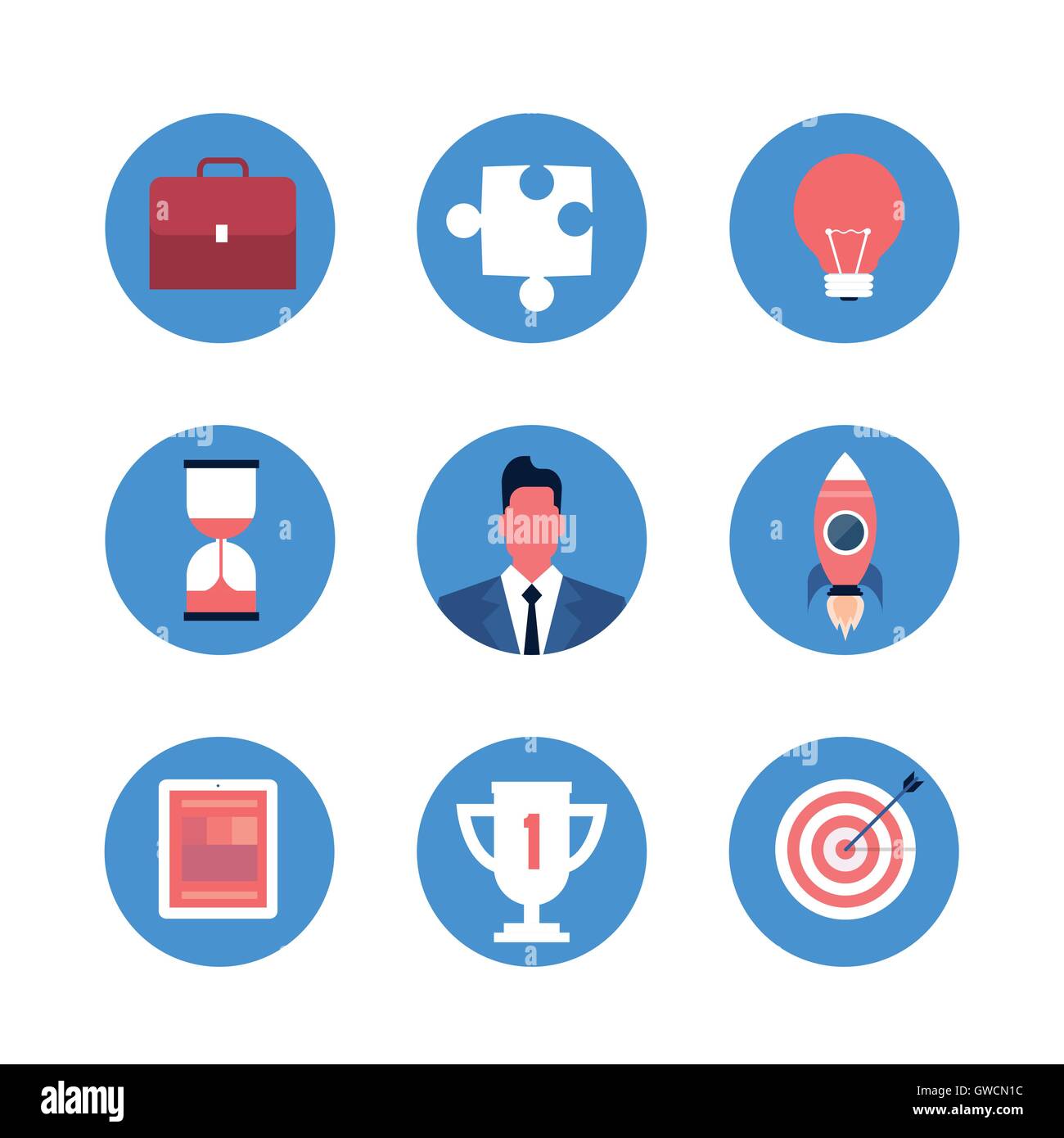 Business Icon Collection Strategy Concept Set Stock Vector Image & Art ...