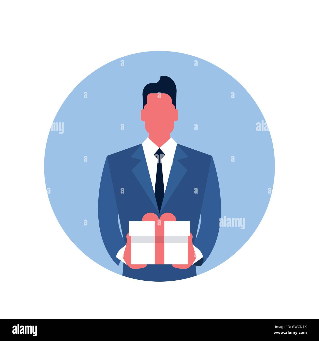 Business man hold box Stock Vector Images - Alamy