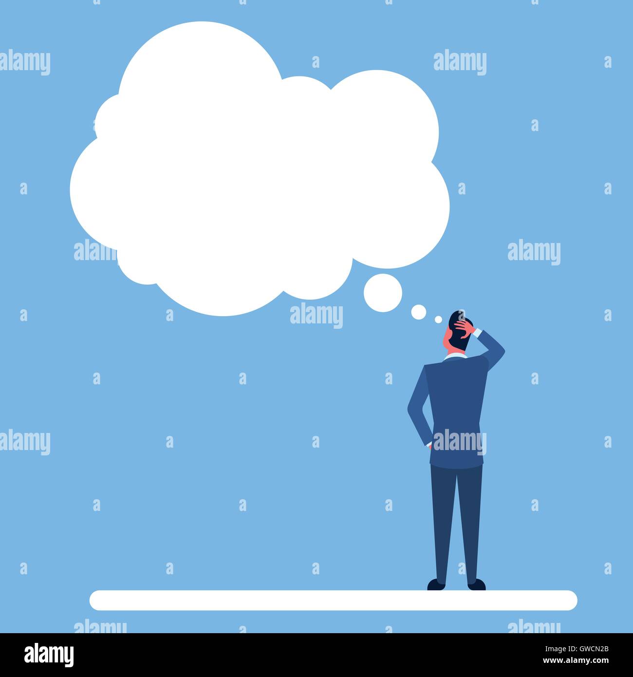Man pondering back Stock Vector Images - Alamy