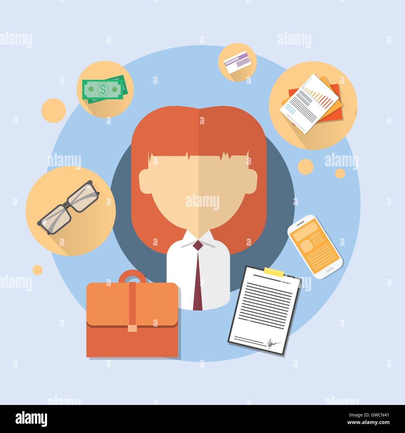 Business Woman Bank Office Worker Icon Stock Vector Image & Art - Alamy
