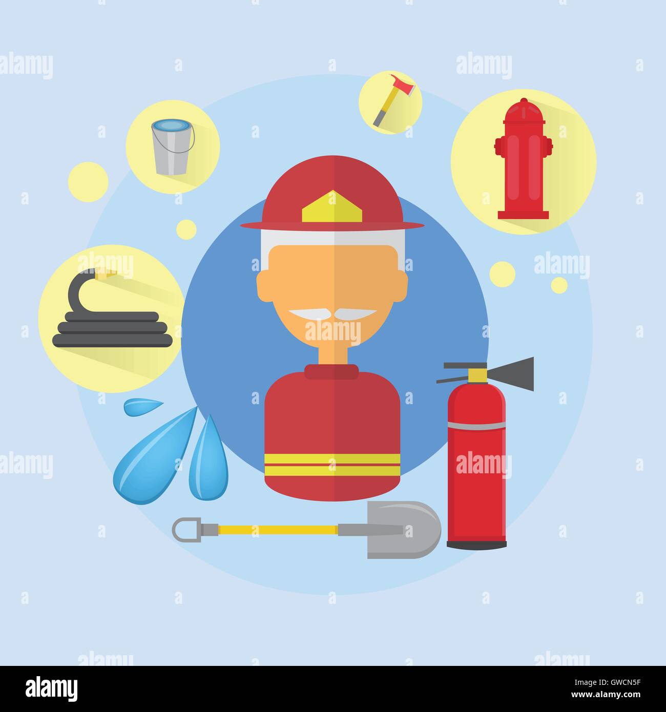 Fire Senior Man Firefighter Worker Icon Stock Vector Image & Art - Alamy