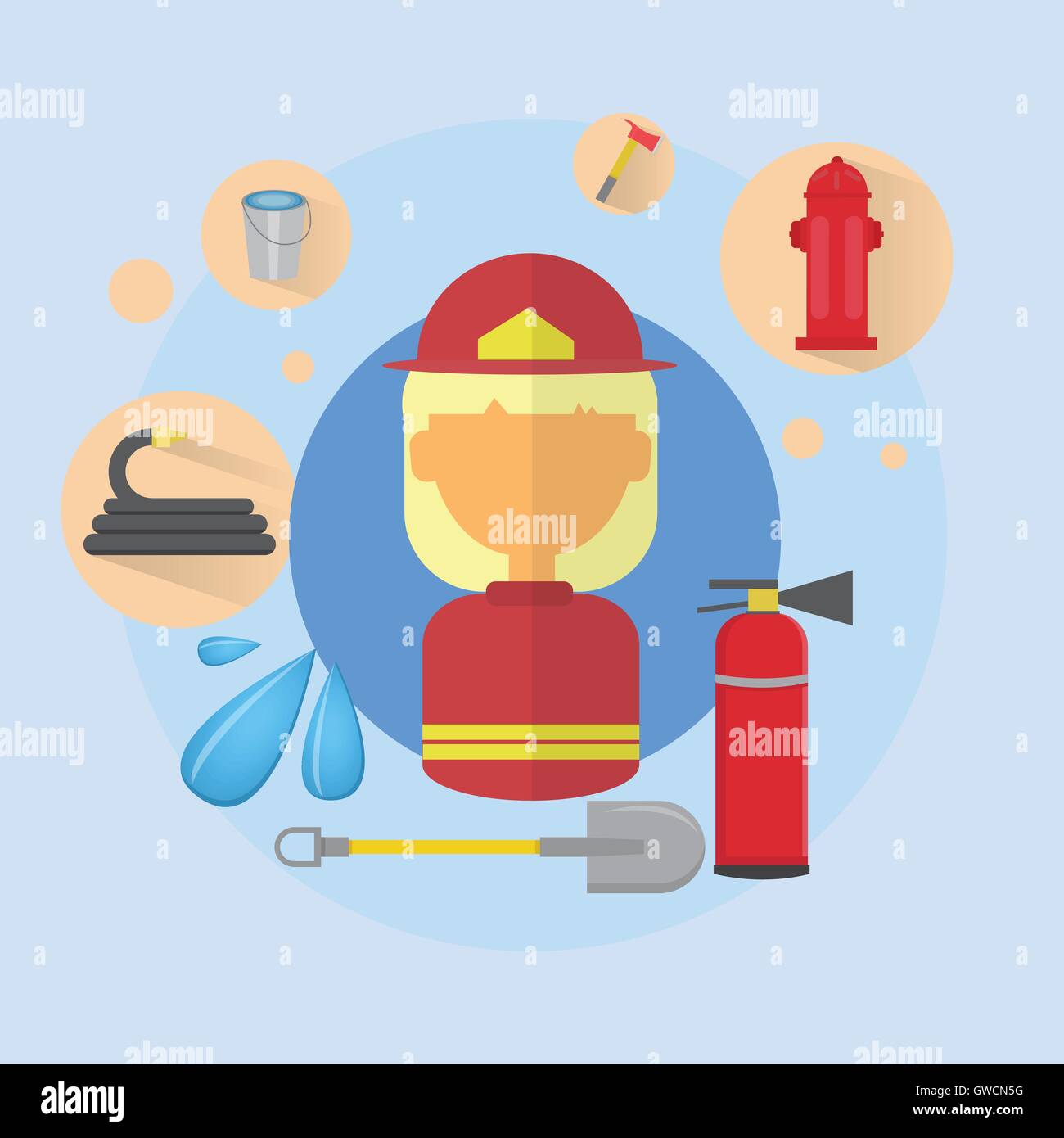 Fire Woman Firefighter Worker Icon Stock Vector Image & Art - Alamy