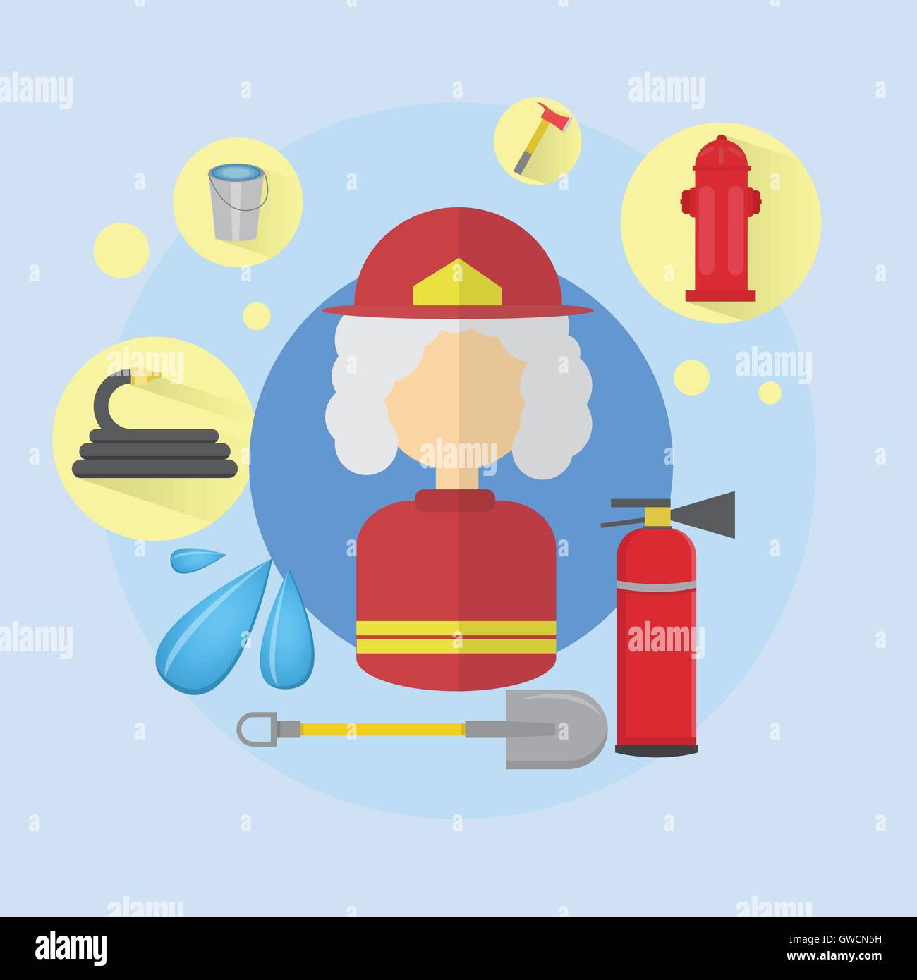 Woman female uniform fire Stock Vector Images - Alamy