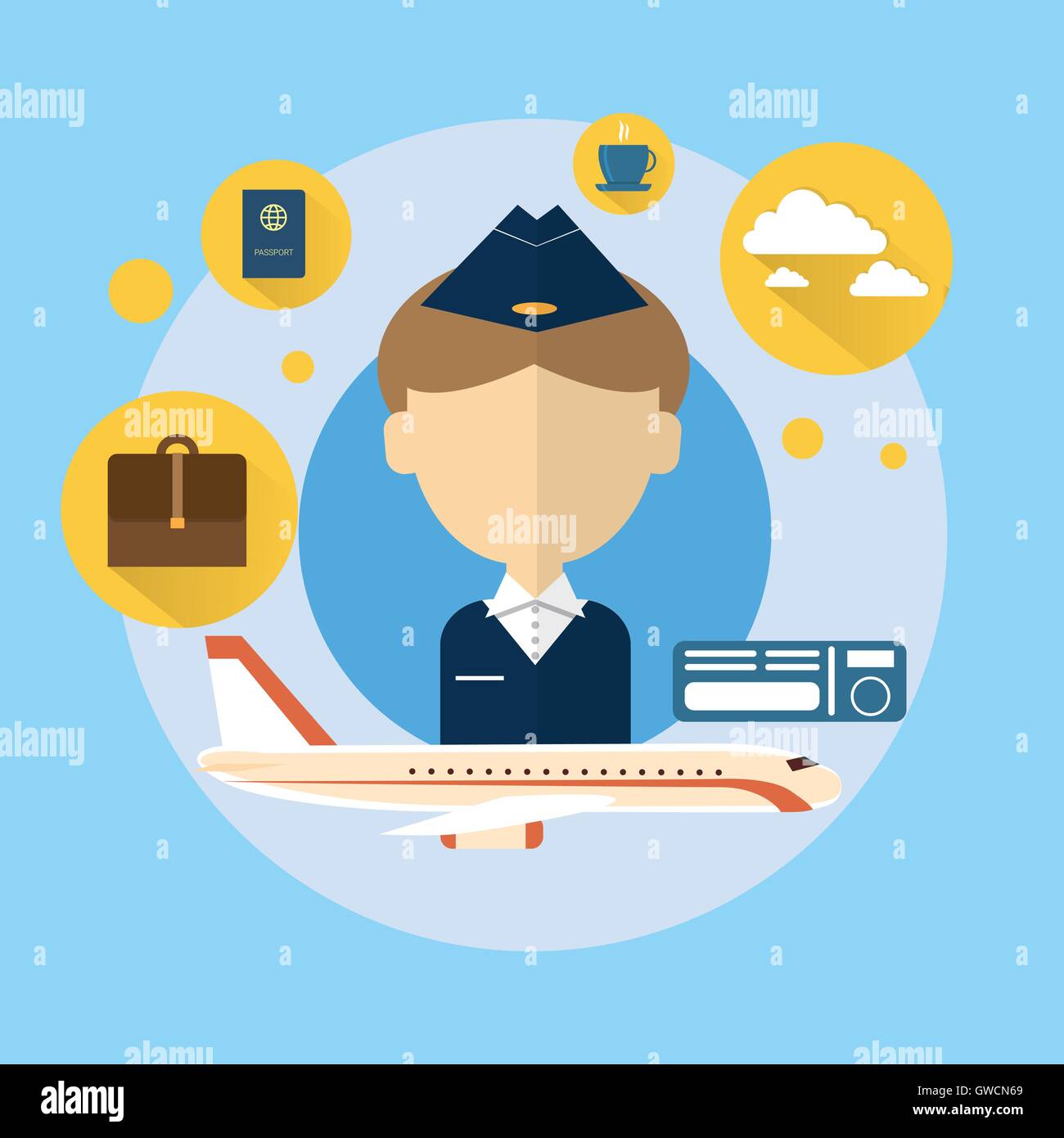 Steward Airport Crew Icon Stock Vector Image & Art - Alamy