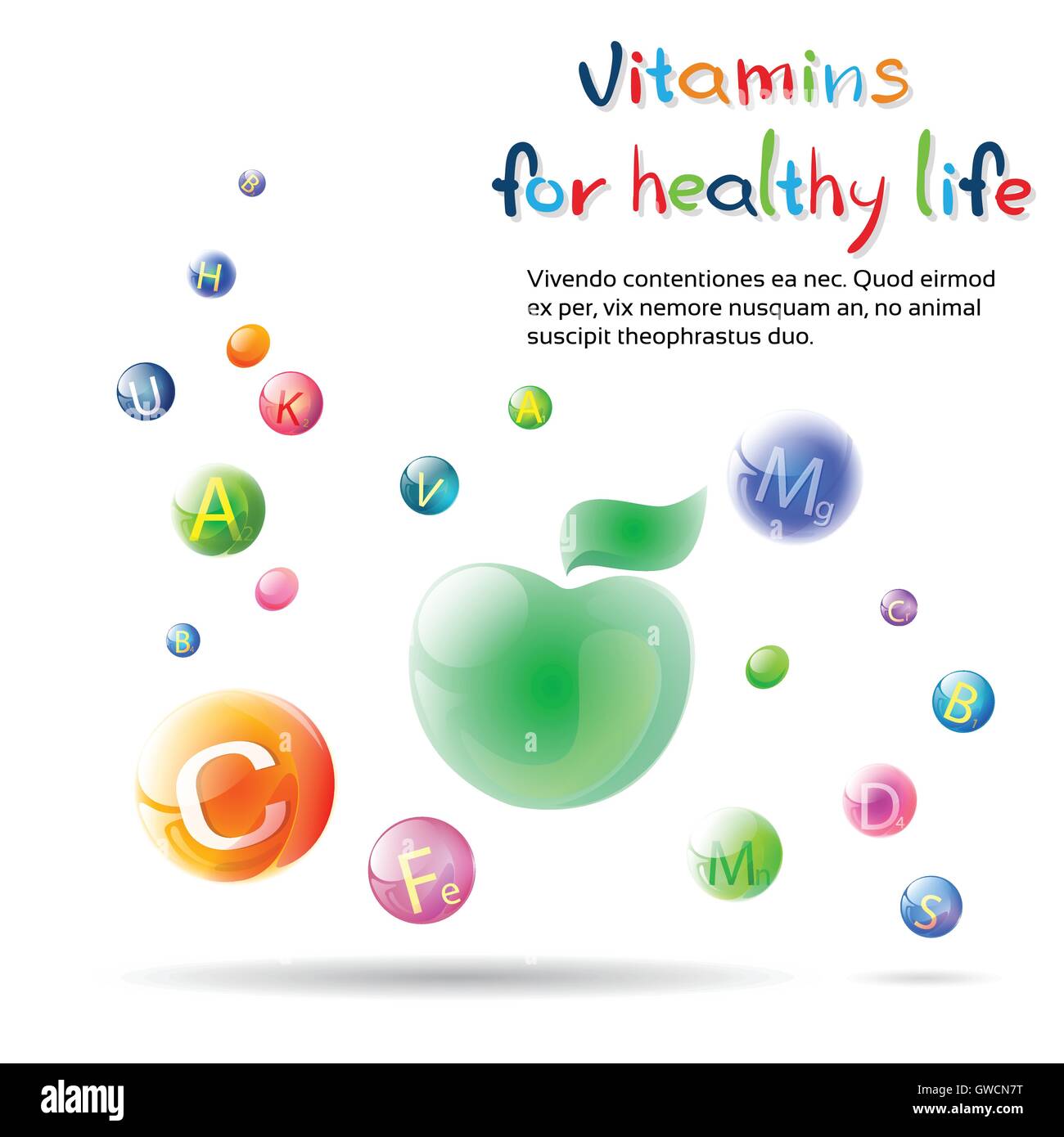 Vitamins Healthy Life Banner With Copy Space Stock Vector Image & Art ...