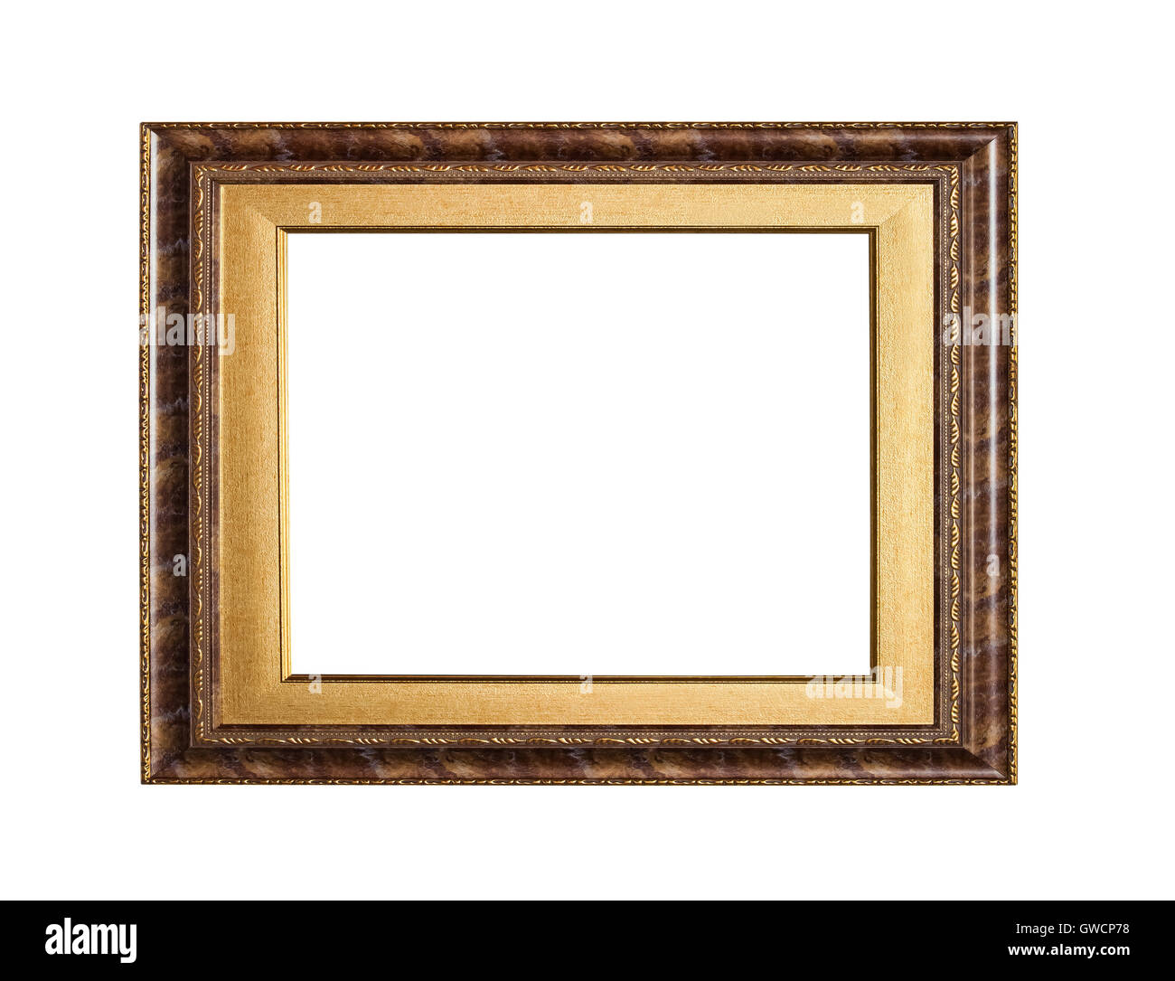 Golden classic painting canvas frame Stock Photo - Alamy