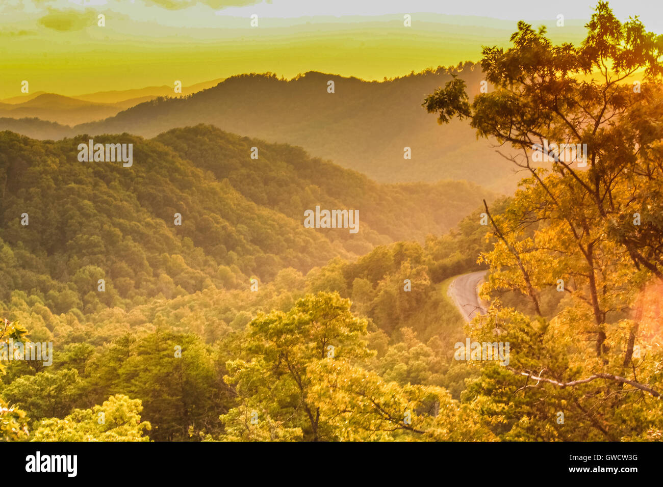 Panoramic view of Great Smoky Mountains National Park, Tennessee USA ...