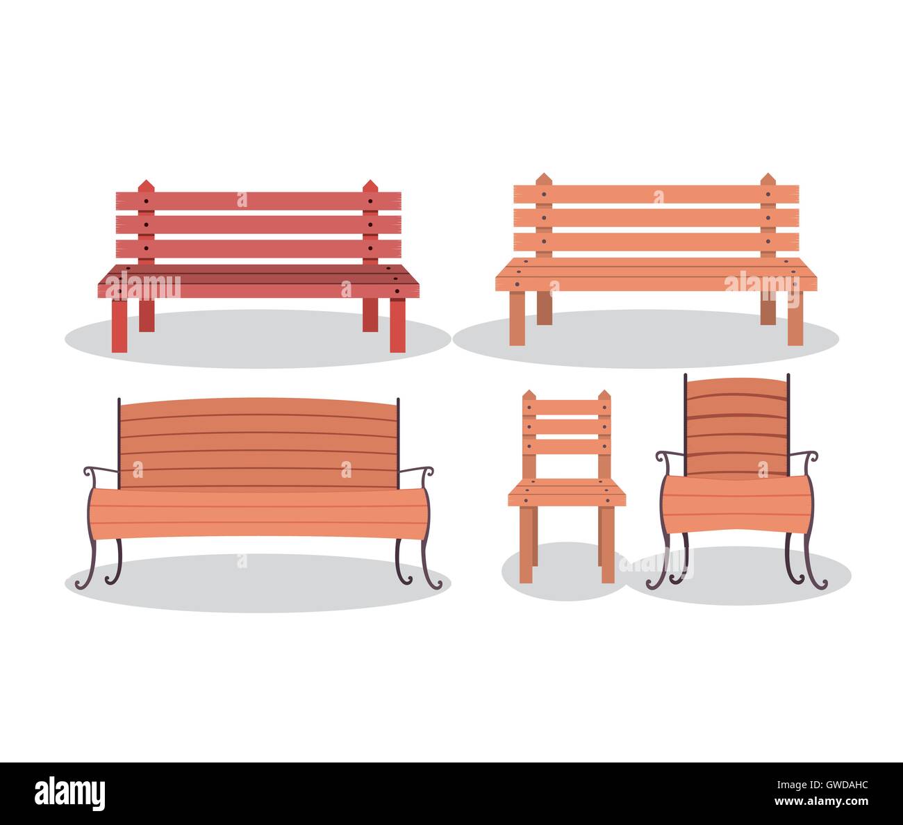 Bench and wood chair design Stock Vector Image & Art - Alamy