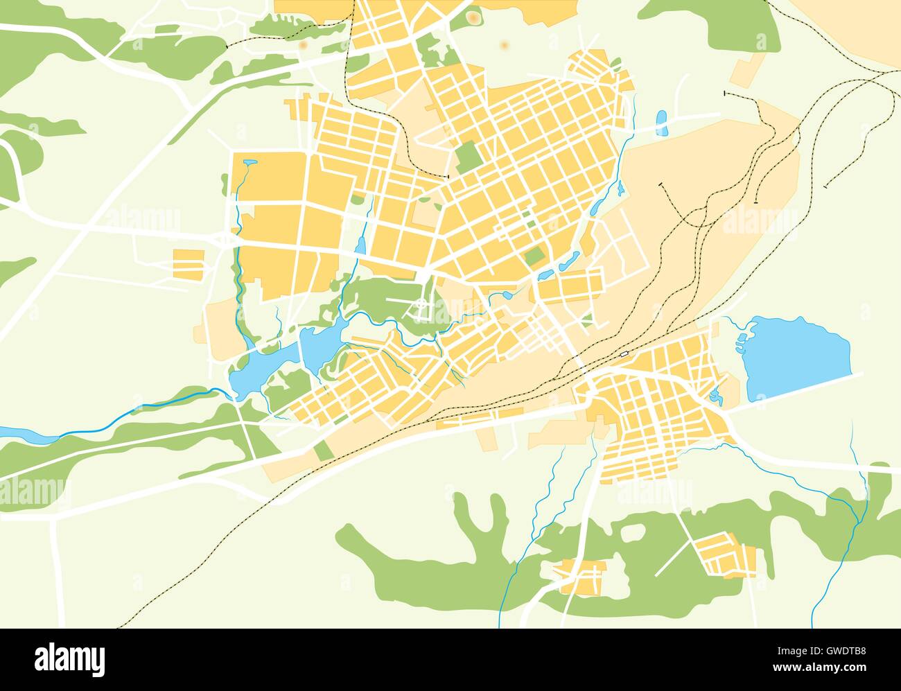 Vector Geo Map of The City Stock Vector Image & Art - Alamy