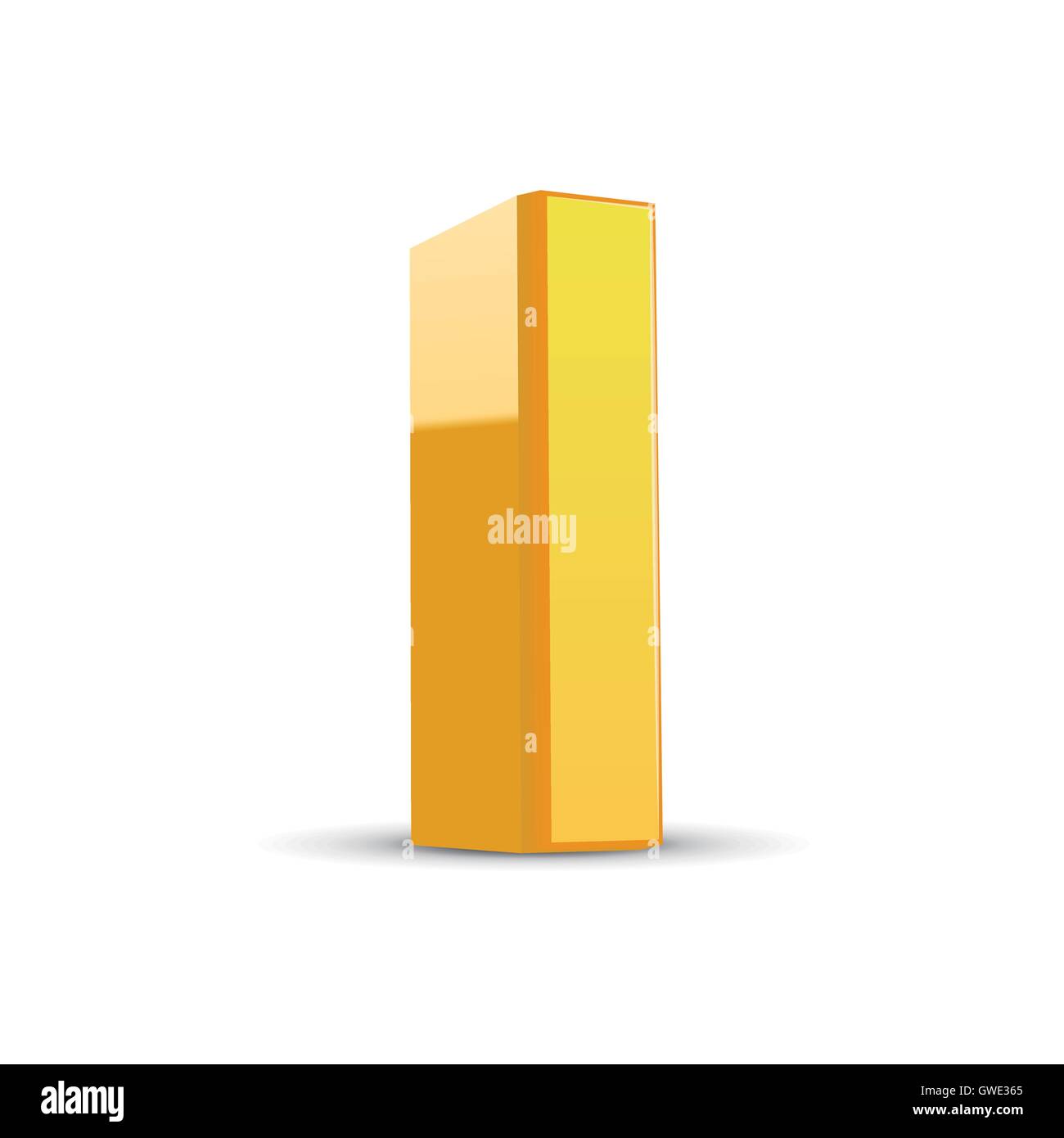 3D image yellow letter I isolated on white background Stock Vector ...