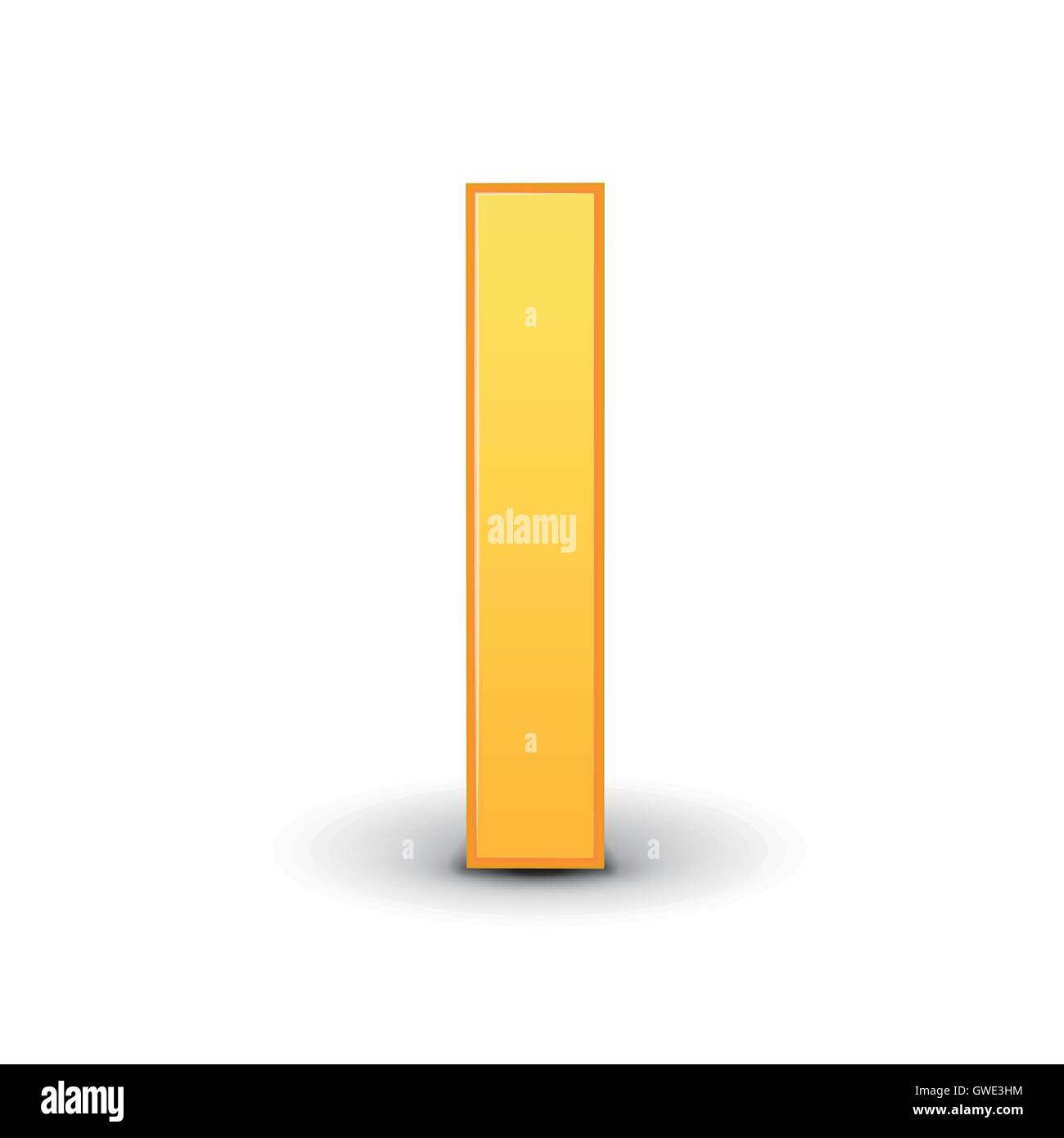 3D image yellow letter I isolated on white background Stock Vector ...