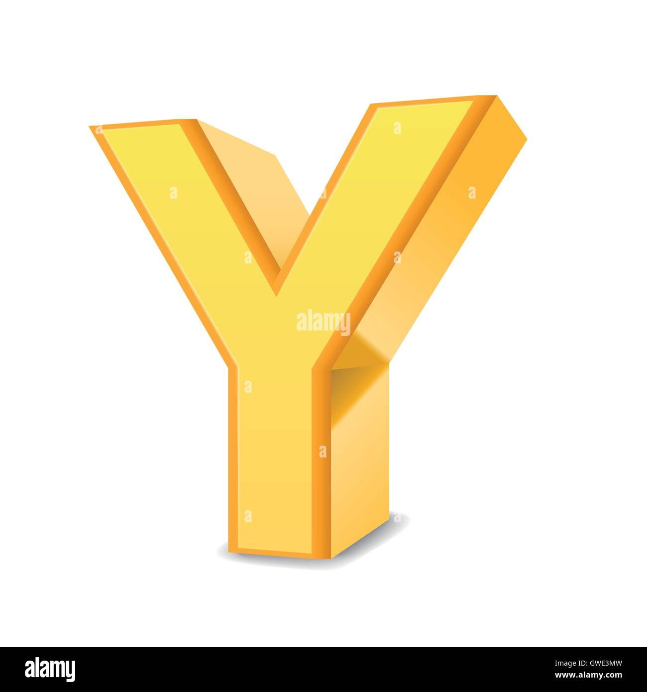 3D image yellow letter Y isolated on white background Stock Vector ...