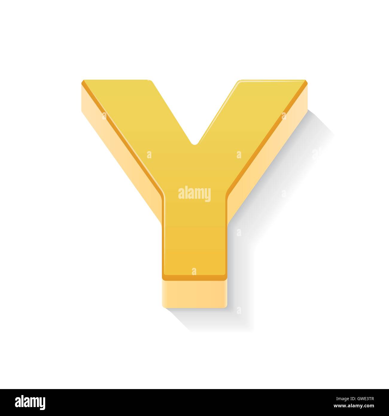 3D image yellow letter Y isolated on white background Stock Vector ...