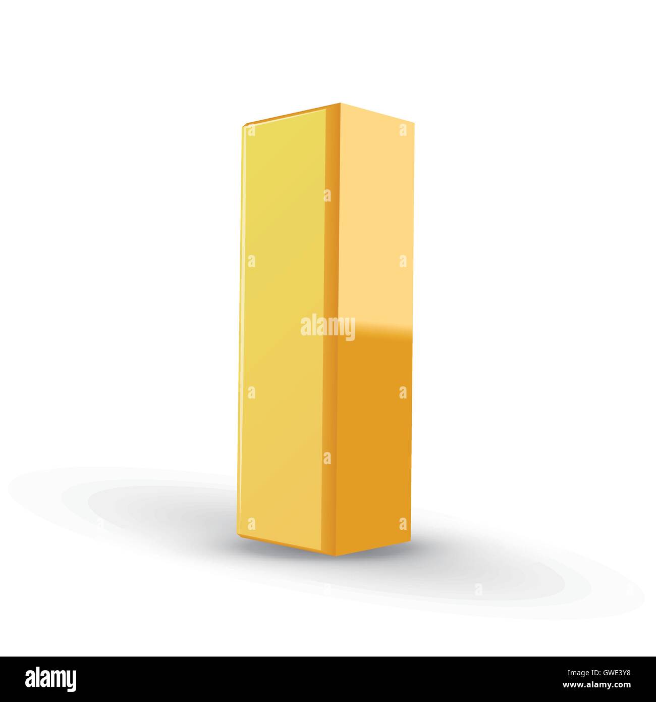 3D image yellow letter I isolated on white background Stock Vector ...