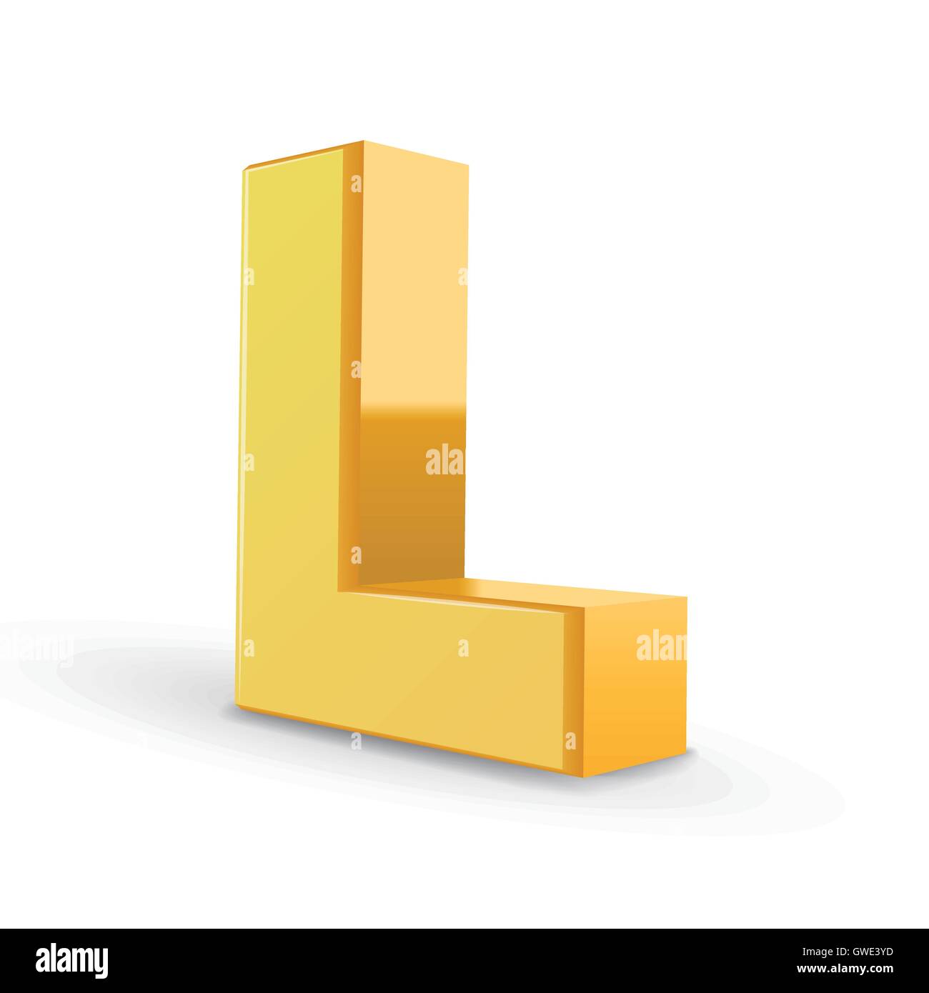 3D image yellow letter L isolated on white background Stock Vector ...