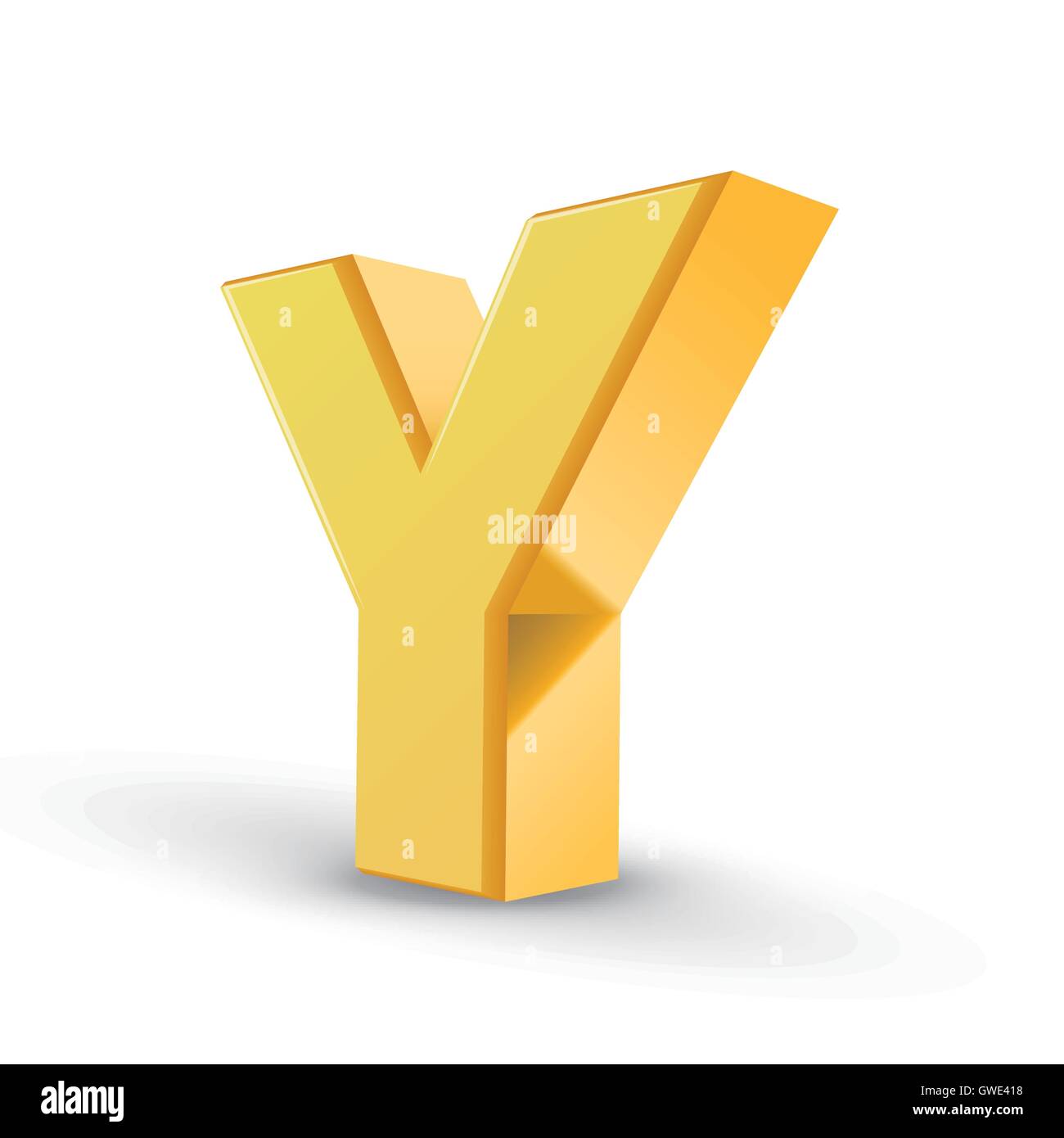 3D image yellow letter Y isolated on white background Stock Vector ...
