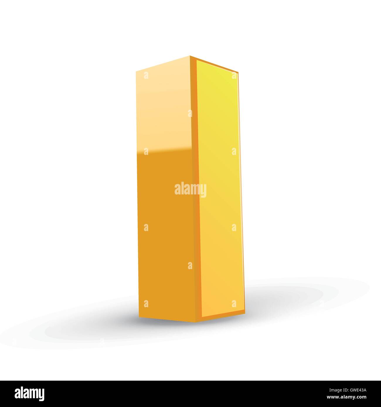 3D image yellow letter I isolated on white background Stock Vector ...