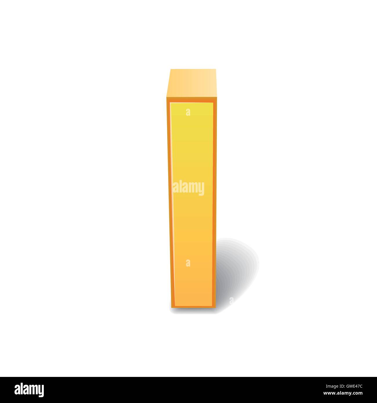 3D image yellow letter I isolated on white background Stock Vector ...