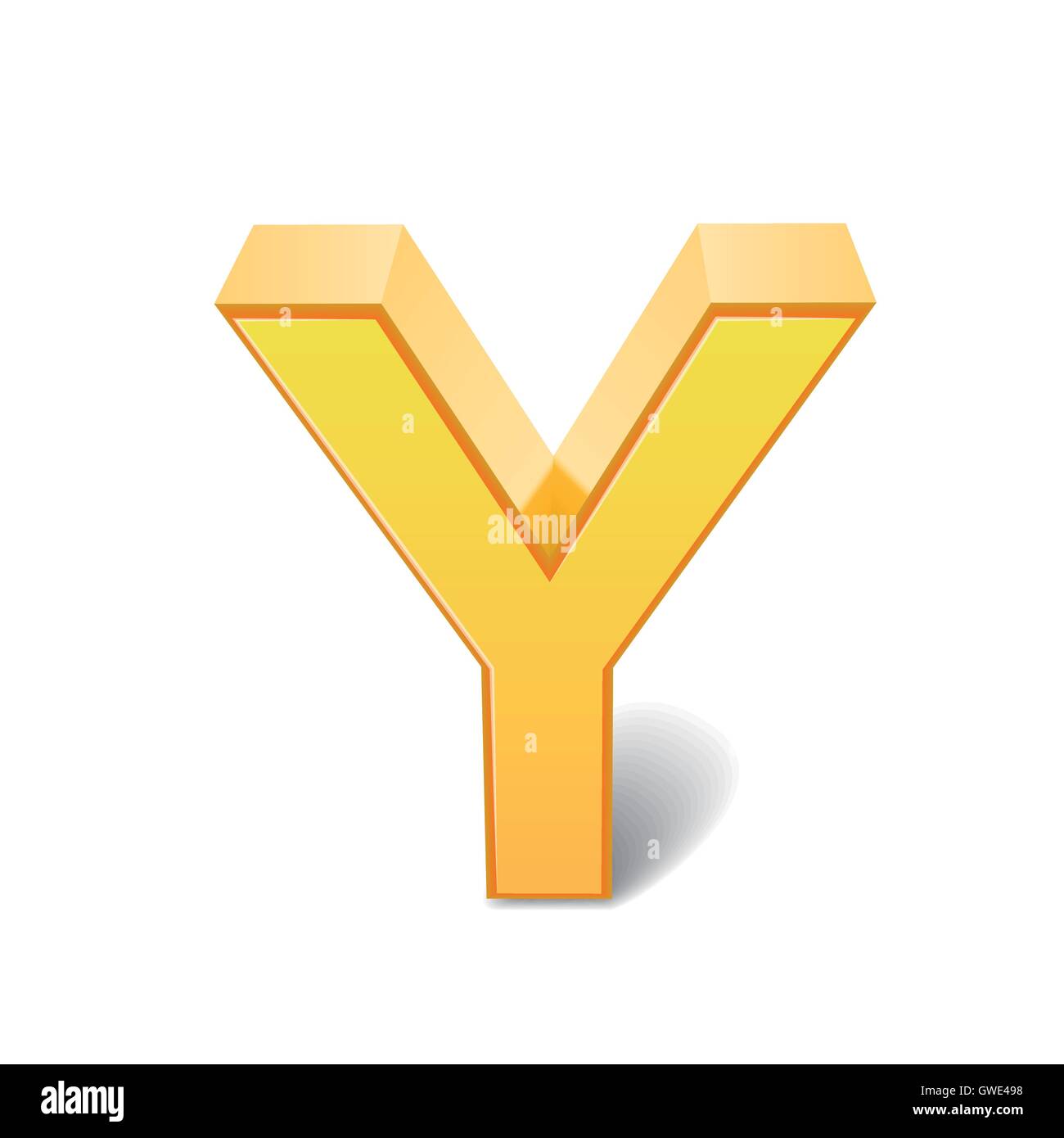 3D image yellow letter Y isolated on white background Stock Vector ...