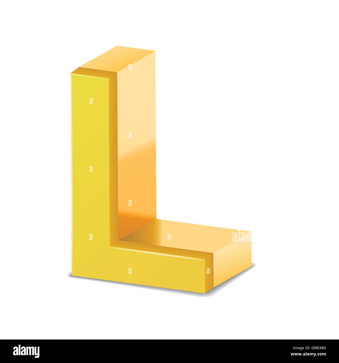 3D image yellow letter L isolated on white background Stock Vector ...