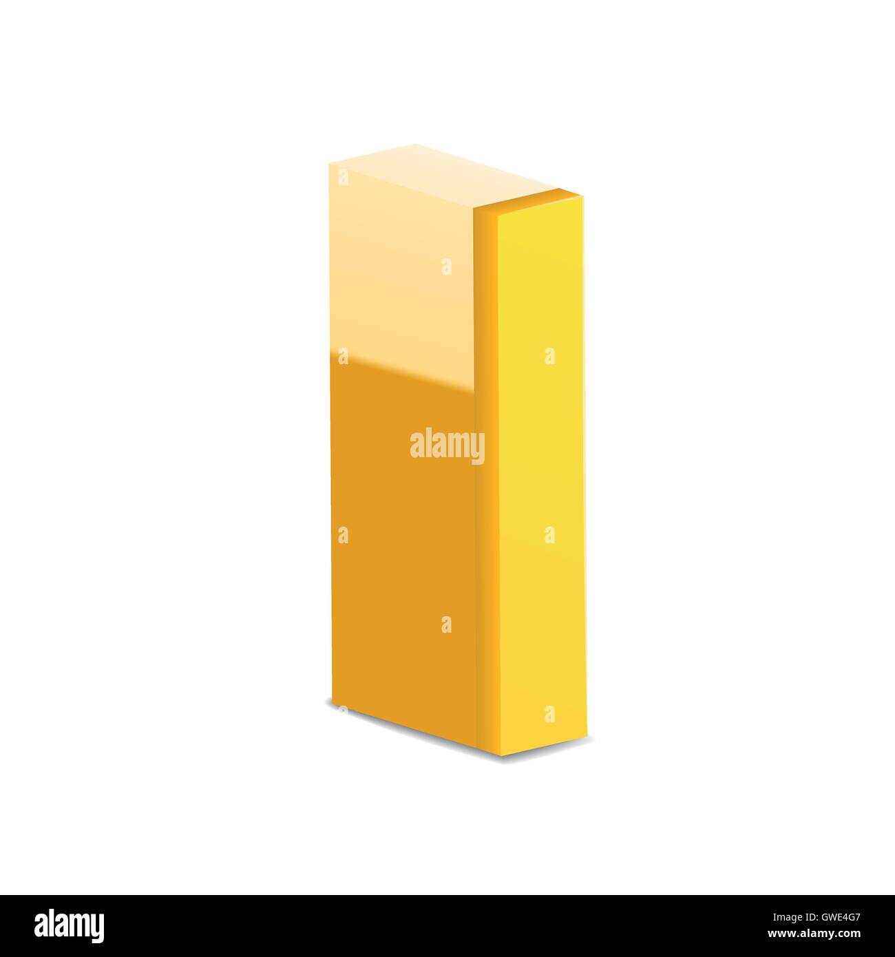 3D image yellow letter I isolated on white background Stock Vector ...