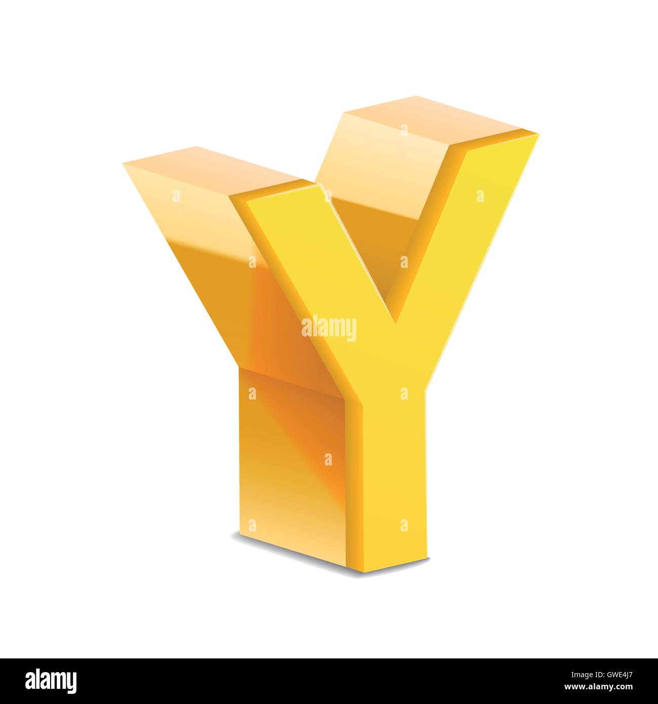 3D image yellow letter Y isolated on white background Stock Vector ...