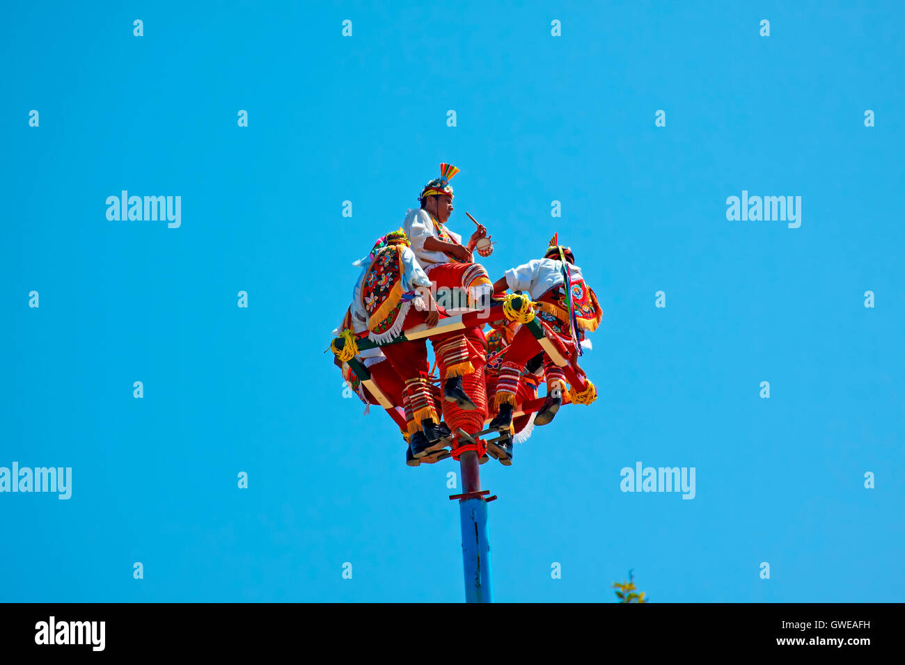 TULUM, MEXICO - NOVEMBER 2, 2010: Maya Indian street performers a.k.a ...