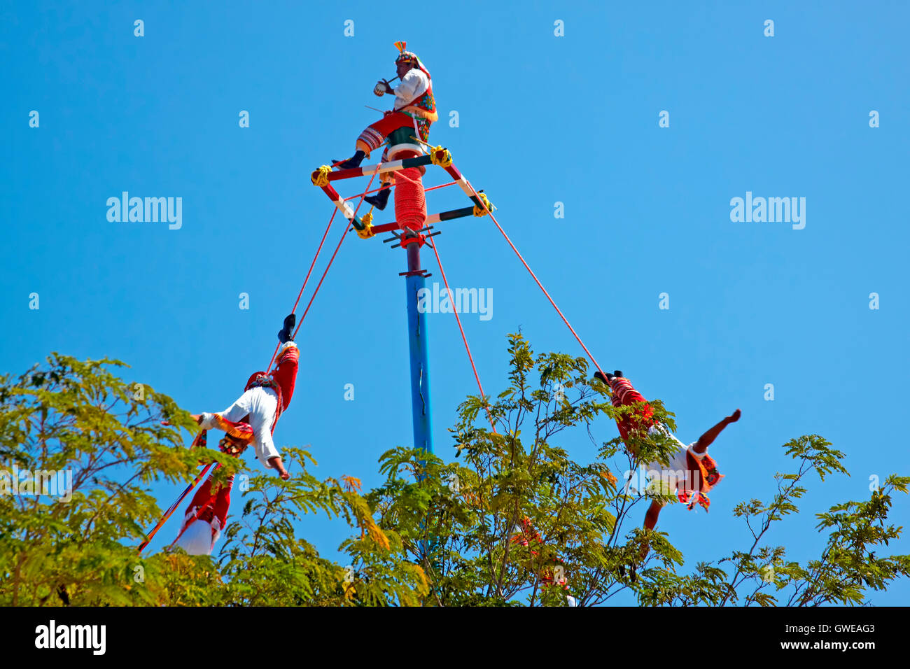 TULUM, MEXICO - NOVEMBER 2, 2010: Maya Indian street performers a.k.a ...