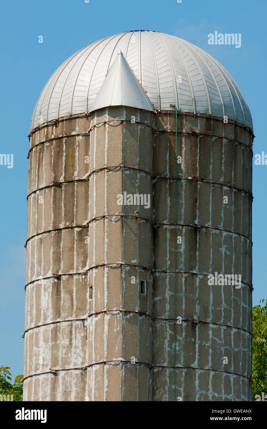 Old abandoned grain silo on the farmland Stock Photo - Alamy