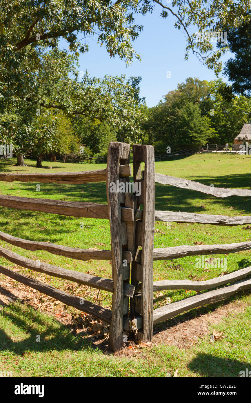 View of the ancient wooden fence on the farm Stock Photo - Alamy