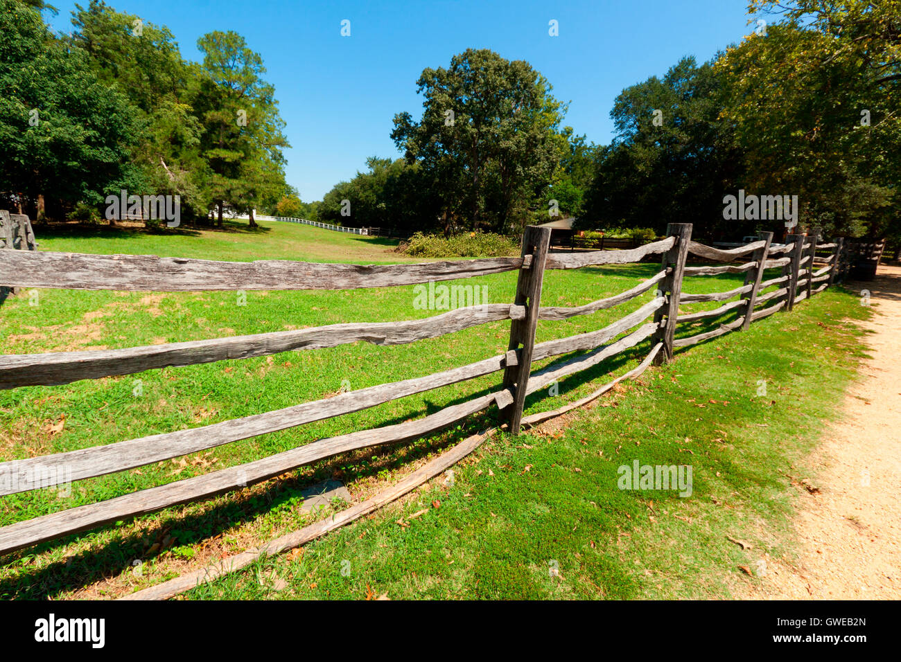 View of the ancient wooden fence on the farm Stock Photo - Alamy