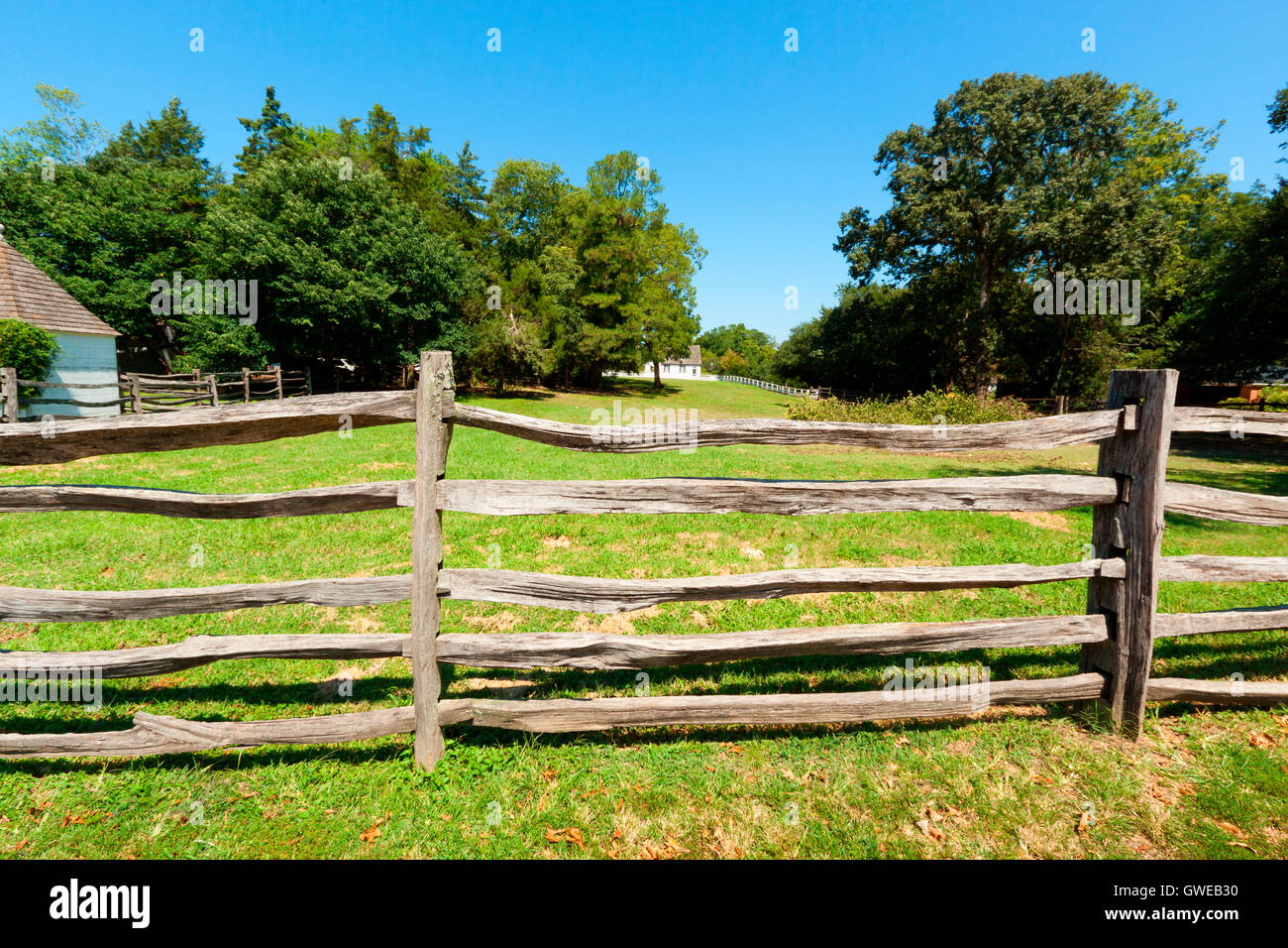 View of the ancient wooden fence on the farm Stock Photo - Alamy