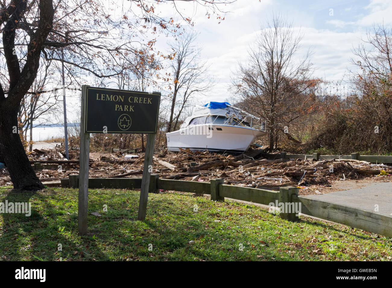 STATEN ISLAND, USA - NOVEMBER 4: The images of devastation caused by ...