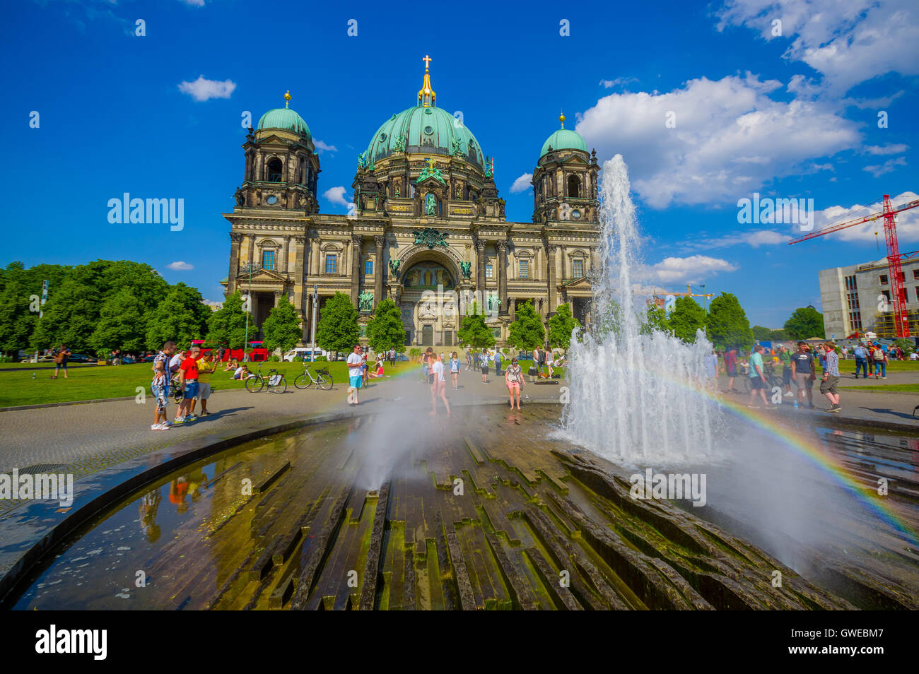 BERLIN, GERMANY - JUNE 06, 2015: People enjoying the water on summer in ...