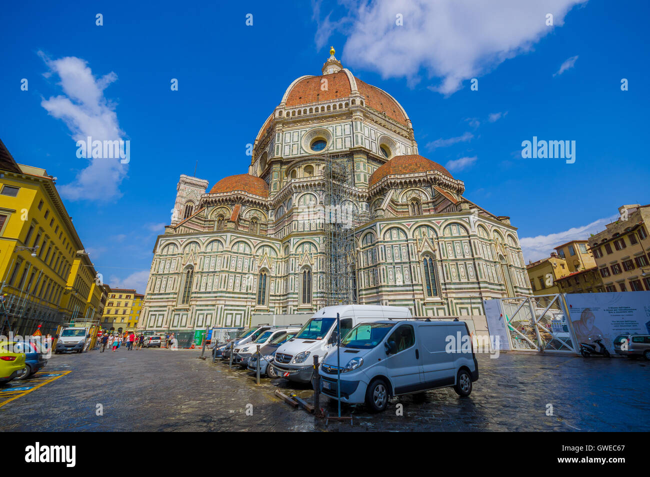 FLORENCE, ITALY - JUNE 12, 2015: Back view of Florence Cathedral, big ...