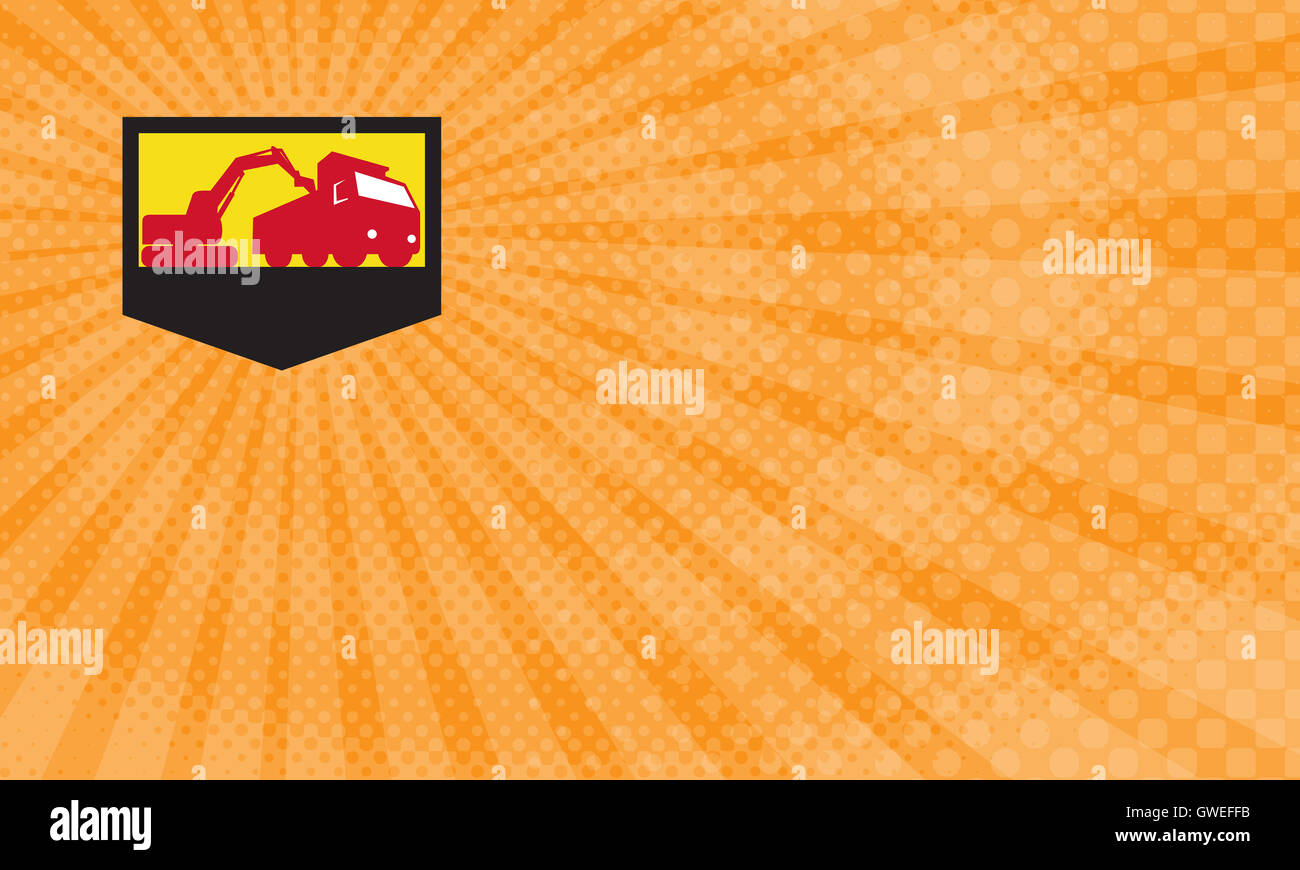 Business Card showing Illustration of a mechanical digger excavator ...