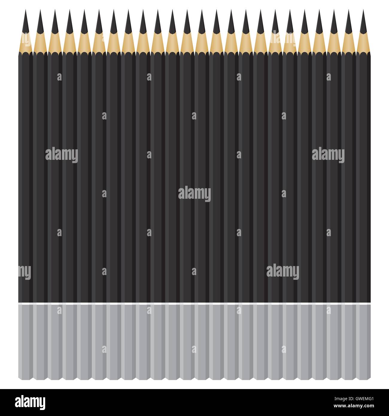 pencil, vector, illustration, set, white, office, design, background ...