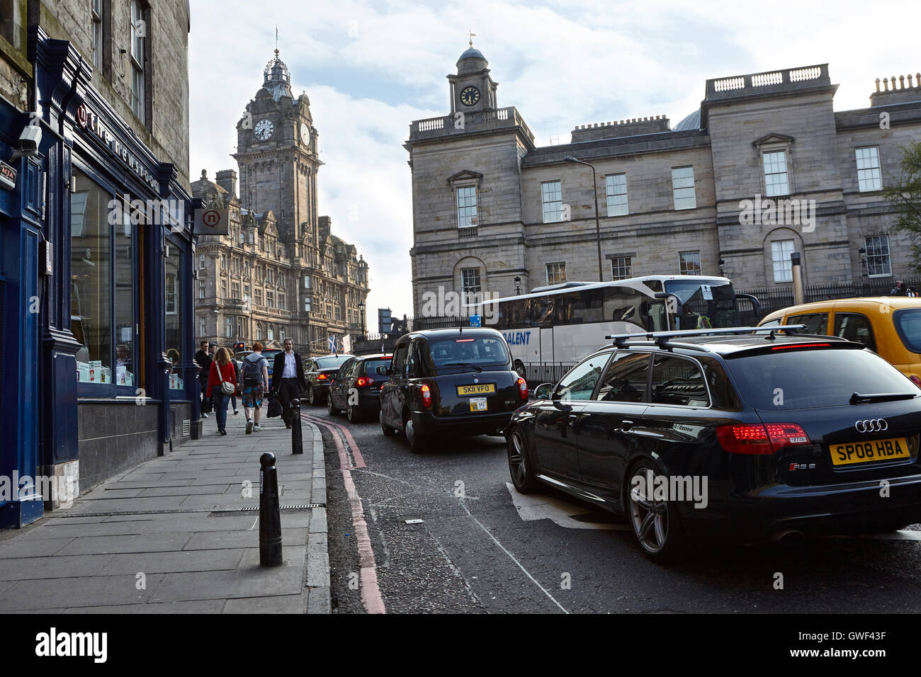 EDINBURGH, UK - Scottland/: City street view with traffic on April 2011 ...
