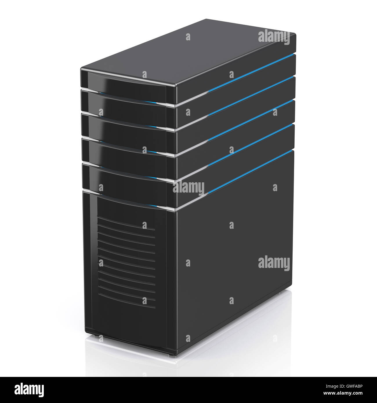 3D illustration of network workstation server isolated on white ...