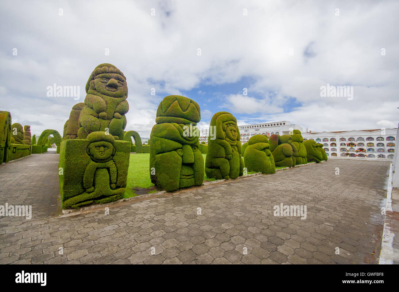 TULCAN, ECUADOR - JULY 3, 2016: the sculptures in the cemetery ...
