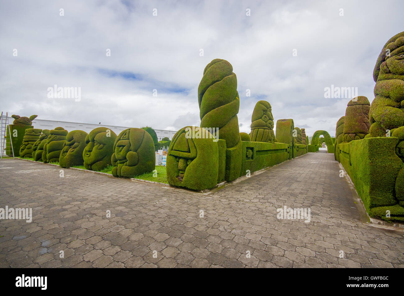 TULCAN, ECUADOR - JULY 3, 2016: the cemetery garden is famous because ...