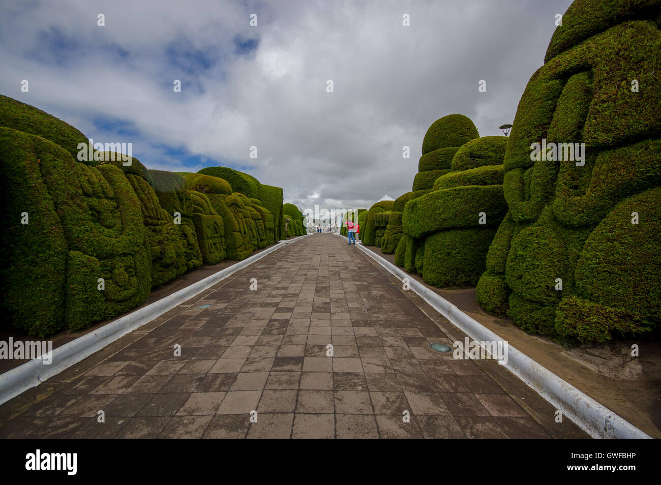 TULCAN, ECUADOR - JULY 3, 2016: some people walking through the ...