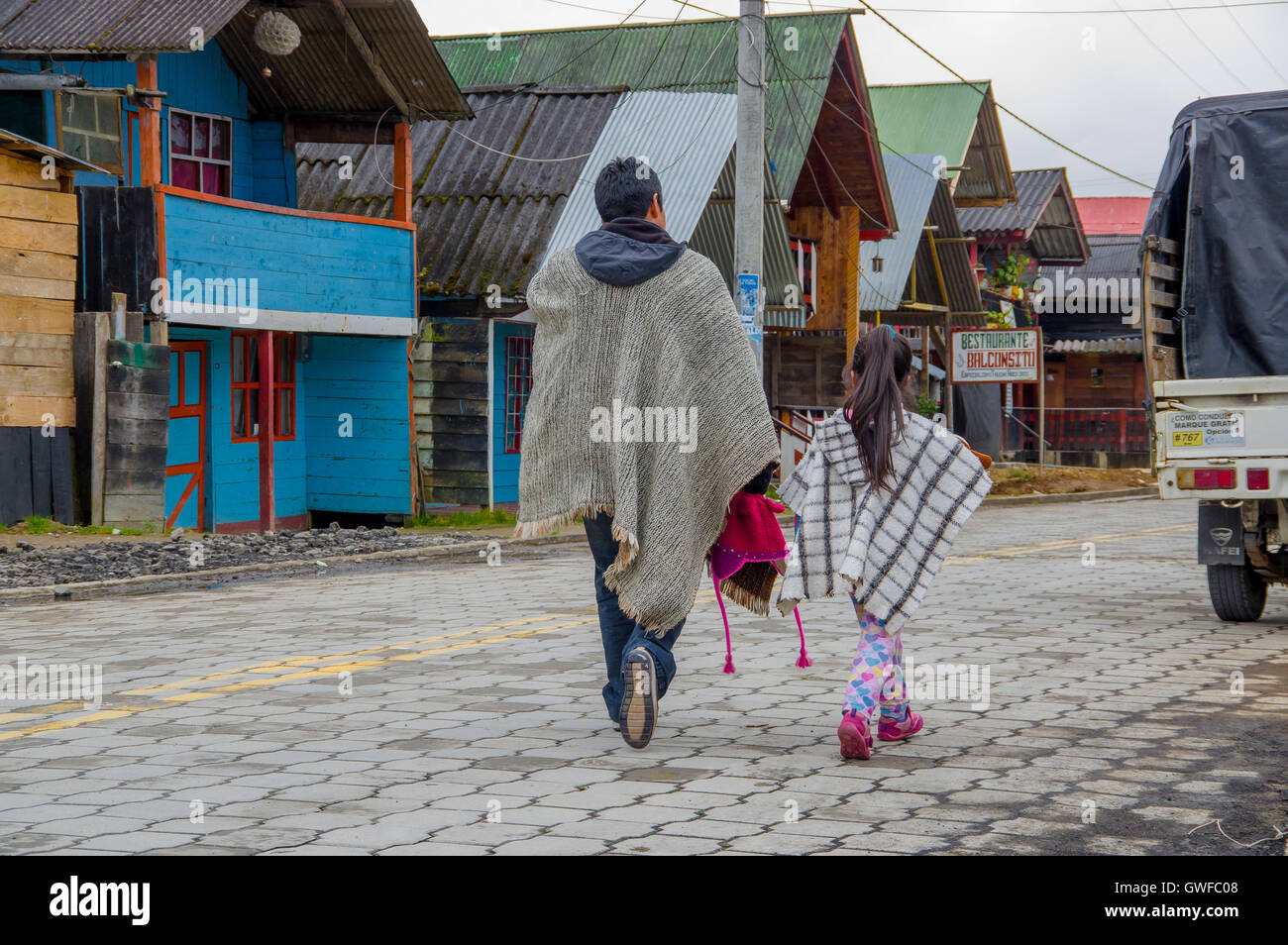 PASTO, COLOMBIA - JULY 3, 2016: native people with traditional clothes ...